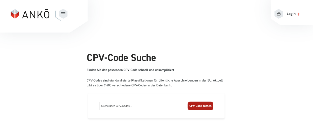 CPV-Code-Suche leicht gemacht mit der neuen ANKÖ CPV-Suchmaschine